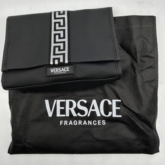 Versace | Bags | Versace Fragrance Black Clutch Toiletries Bag Unisex ...